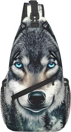 Generic Mysterious Forest Lone Wolf Sac &agrave; bandouli&egrave;re de voyage pour homme Sac &agrave; dos de randonn&eacute;e Sac &agrave; dos &agrave; bandouli&egrave;re pour homme