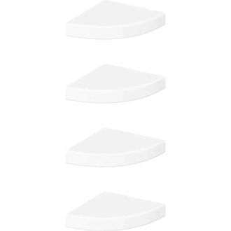 vidaXL Eck-Schweberegale 4 Stk. Hochglanz-Wei&szlig; 25x25x3,8 cm mdf Vidaxl