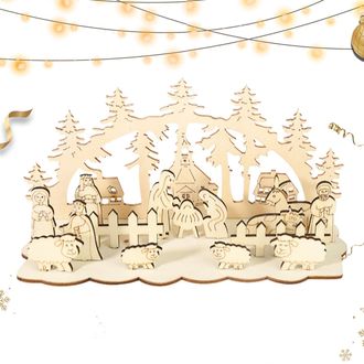 Generic Krippe Set aus Holz - Weihnachtsszenen-Set zum Selbermachen, Holztisch f&uuml;r Feiertagsdekoration Tischtisch f&uuml;r Weihnachtsumhang, Festival, Neujahrsfeie