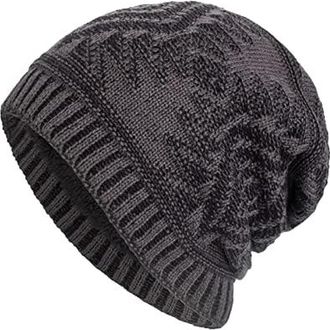 Generic Chapeau dhiver unisexe en tricot pour homme, gris, Taille unique