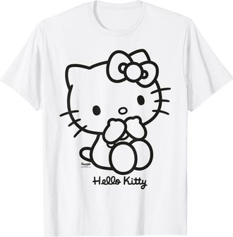 Hello Kitty Outline XOXO-Figur in niedlicher, s&uuml;&szlig;er Bogen, Retro-Pose T-Shirt