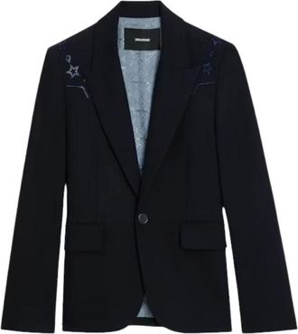 Zadig&Voltaire Femme, Vestes, Bleu, Taille: 38 FR Vavy Blazer