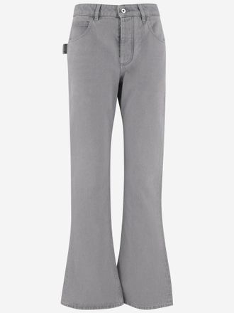 Bottega Veneta Womens Jeans Flared Denim Wash Light Grey Cotton Trousers