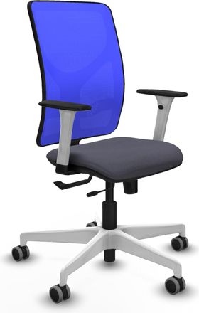 Piqueras y Crespo Schreibtischstuhl aus Stoff mit wei&szlig;en und schwarzen Armlehnen, h&ouml;henverstellbare Lendenwirbelst&uuml;tze, ausgestattet mit Syncro/Traslack und Schneidesch