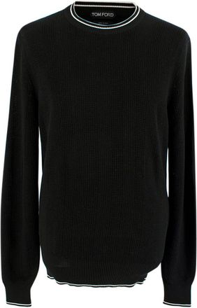 Tom Ford Black Silk & Cotton Knitted Jumper Size M