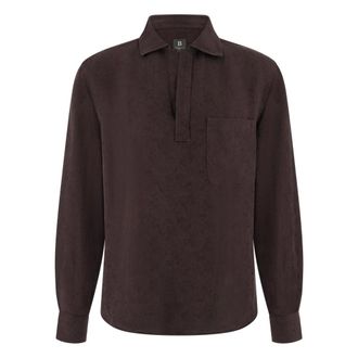 Boggi Milano Homme, Chemises, Brun, Taille: L Chemise Regular Fit en m&eacute;lange de lin