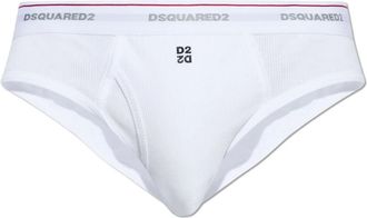 Dsquared2 Homme, Sous-v&ecirc;tements, Blanc, Taille: 2XL Ribbed Briefs