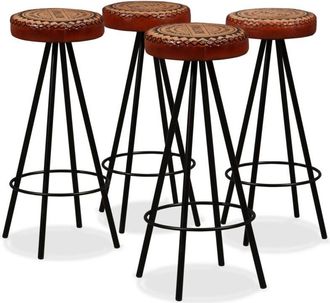 vidaXL Barhocker 4 Stk. Echtleder Vidaxl