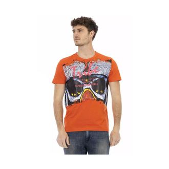 Trussardi Homme, Tops, Orange, Taille: 2XL Action T-shirt en Coton Orange pour Homme