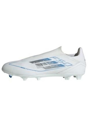 adidas Womens Chaussure F50 League sans Lacets Terrain Souple/Multi-Surfaces, Cloud White/Silver Metallic/Cloud White, 44