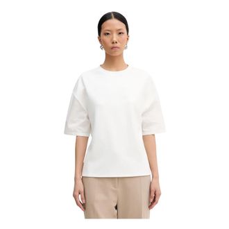Patrizia Pepe Baumwoll-T-Shirt mit G&uuml;rtel - - Tops - Damen - Wei&szlig; - XS