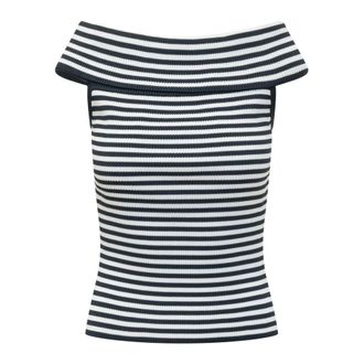 Michael Kors Geripptes Top - - Knitwear - Damen - Blau - L