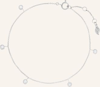 Leaf Armband My First Diamond Charms Aus 14 Karat Weißgold Mit Diamanten silber