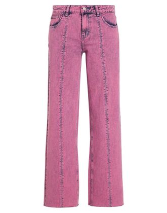 8 by YOOX ACID-WASH ORGANIC COTTON DENIM MID-RISE RELAXED JEANS