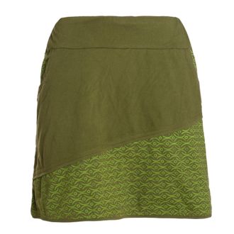 vishes Alternative Bekleidung - Damen Mini-Rock Baumwolle minimalistisch elastischer Bund mit Taschen Olive 38-40