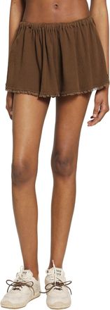 Miu Miu Garment-Dyed Cotton Mini Skirt