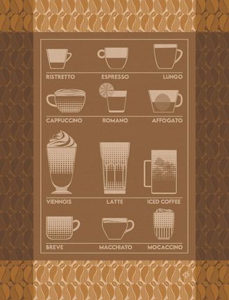 Le Jacquard Fran&ccedil;ais Geschirrtuch Barista Moccacino 60x80 cm Baumwolle