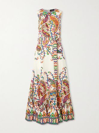 Etro Maxikleid Aus Bedruckter Baumwolle Mit Bindeg&uuml;rtel - Mehrfarbig
