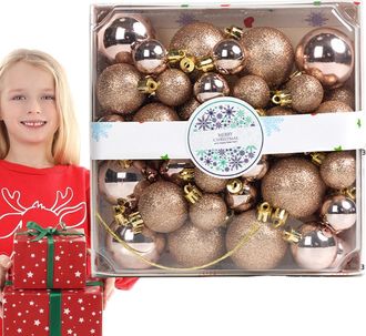 Generico Christbaumkugeln, Weihnachtskugeln: glitzernde Weihnachtskugeln f&uuml;r Weihnachtsbaum, bruchsichere Kugeln f&uuml;r Partys, Hochzeiten und Heimdekoration, erh