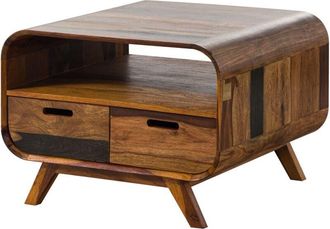 Massivmoebel24 Couchtisch Sheesham 70x70x50 dunkelbraun lackiert MAILAND 232