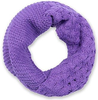 styleBREAKER &eacute;charpe loop tricot&eacute;e avec motif m&eacute;lang&eacute;, mailles fines unies, &eacute;charpe dhiver, unisexe 01018153, couleur:Violet