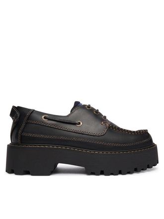 Tommy Jeans Halbschuhe Archive 01 Boat Shoe Leather EN0EN03003 Schwarz