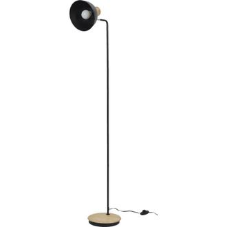 Altobuy Lampadaire Style Industriel M&eacute;tal Noir et Bois H145cm