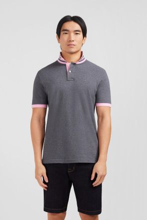 Eden Park Polo Gris En Coton Pima Avec D&eacute;tails Contrast&eacute;s