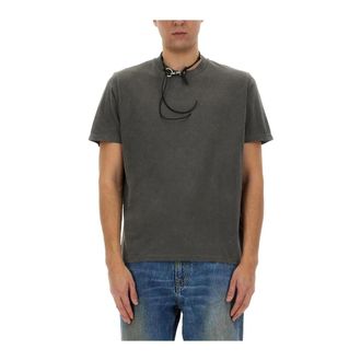Our Legacy Homme, Tops, Gris, Taille: XL T-shirt en jersey d&eacute;lav&eacute; avec d&eacute;tail ras du cou