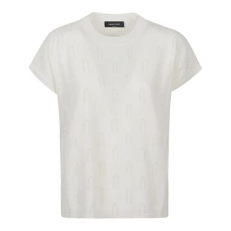 Fabiana Filippi Femme, Pulls, Blanc, Taille: 40 FR Cape &agrave; col rond