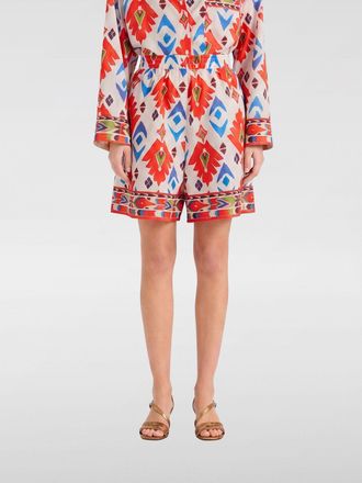 Momoni Short taille haute en coton &agrave; imprim&eacute; ethnique et taille &eacute;lastiqu&eacute;e