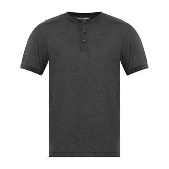Dolce & Gabbana Seiden-T-Shirt - - Tops - Herren - Grau - XL
