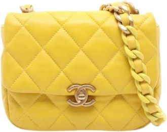 Chanel Sac bandouli&egrave;re vintage doccasion - Femme - Pre-owned - Jaune - Taille: ONE Size