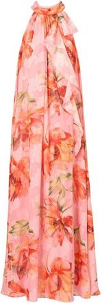 Adrianna Papell Sommerkleid Halter Trapeze Gown Elegantes, weiches Trapez-Kleid mit Blumenmuster