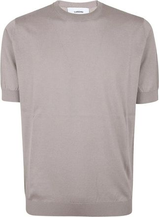Lardini Homme, Pulls, Gris, Taille: M T-shirt &agrave; Manches Courtes et Col Rond