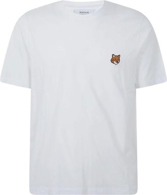 Maison Kitsun&eacute; Homme, Tops, Blanc, Taille: XL Fox Head Regular Tee-Shirt