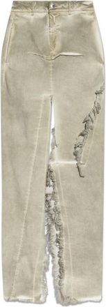 Rick Owens Femme, Jupes, Vert, Taille: W27 Denim Sliced Skirt