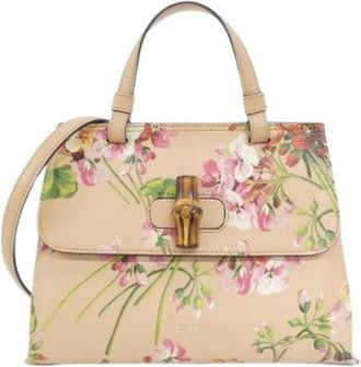 Gucci Pre-owned Sac bandouli&egrave;re en cuir imprim&eacute; Blooms - Femme - Pre-owned - Beige - Taille: ONE Size