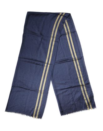 Dolce & Gabbana Womens Blue Cashmere Neck Wrap Shawl Fringes Scarf Co+se+ws