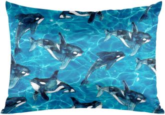 Generic Pillow Cover Ocean Meer Kill Wal Orca Atmungsaktive Cushion Cover Hautverträglich Zierkissenbezüge Für Garden Cafe Decor Birthday M