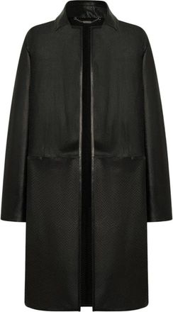 Kiton Femme, Manteaux, Noir, Taille: 42 FR Manteau en agneau