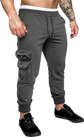 Generic Pantalon de jogging pour homme - Coupe ajust&eacute;e - Couleur unie - Avec plusieurs poches - Taille &eacute;lastique avec cordon de serrage - Confortable et respi