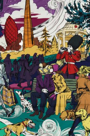 Burberry Graphic-Print Silk Scarf - Multicolor