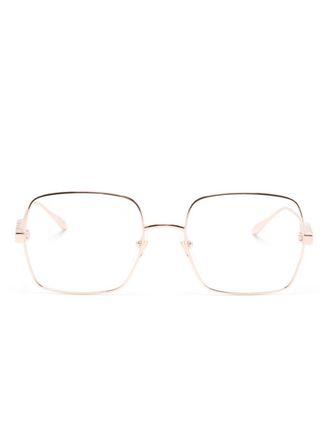 Gucci Brille mit eckigem Gestell - Gold