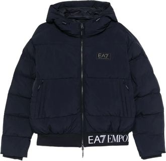 Emporio Armani veste matelassée à capuche - Bleu