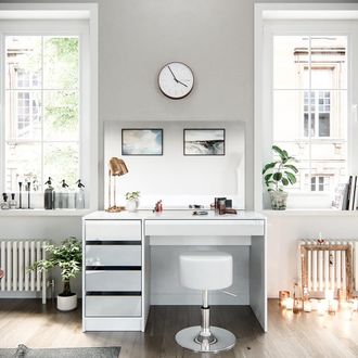 Vicco Schminktisch-Set Weiß Sherry 120x75x55 cm - Schminktisch, 5 Schubladen für unterschiedliche Aufbewahrungsbedürfnisse