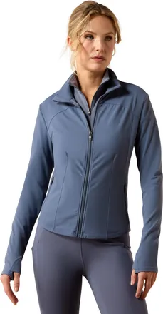 Ariat Womens SolVeil Full Zip Sweatshirt Long Sleeve in Grisaille, Size 2X-Small, by Ariat
