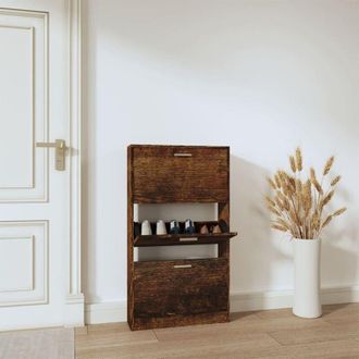 vidaXL Schuhschrank R&auml;uchereiche 59x17x108 cm Holzwerkstoff - Vidaxl