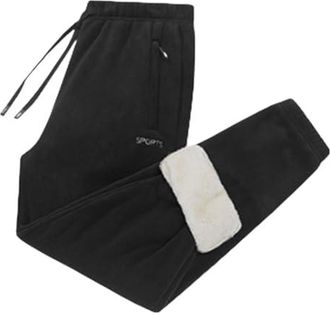 Generic Pantalon de jogging en polaire pour homme - Jambe droite - Doublure en polaire - Pantalon de jogging thermique - Pantalon de jogging dhiver - Pantalon