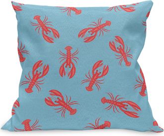 Abakuhaus Nautische Kissenbezug, Demonstration von Meeresorganismen Wiederholt Hummer Marine Life Tiere, Kissenhülle mit Reißverschluss Beidseitiger Druck, 40 x